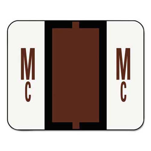 Smead A-Z Color-Coded Bar-Style End Tab Labels, Letters Mc, Brown, 500 ...