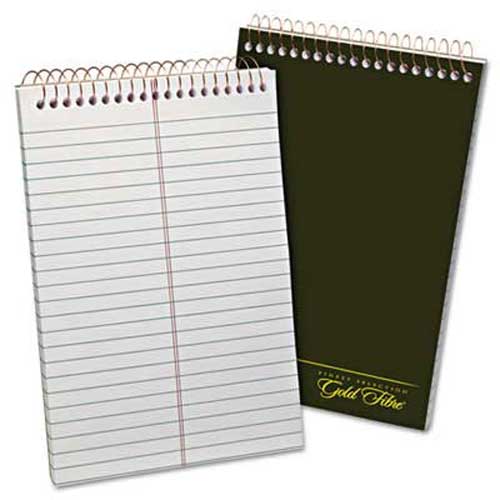 Ampad Gold Fibre Spiral Steno Book, Gregg, 6 x 9, White/Green, 100 ...