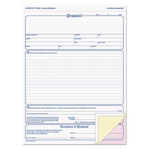 TOPS Proposal Form, 8-1/2 x 11, Three-Part Carbonless, 50 Forms