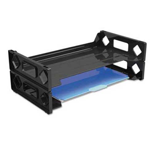 Universal Side Load Legal Desk Tray, Two Tier, Plastic, Black ...