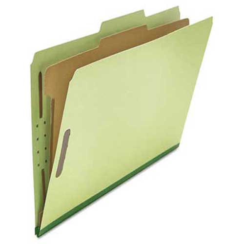 Universal Pressboard Classification Folder, Legal, Four-Section, Green ...