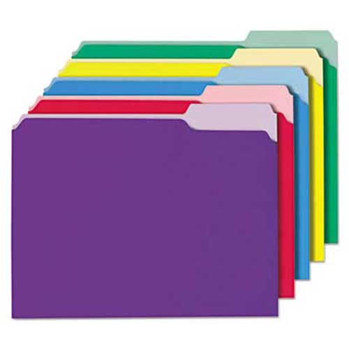 Universal Recycled Interior File Folders, 1/3 Cut Top Tab, Letter ...