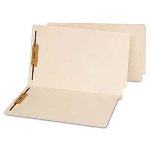 Universal End Tab Folders, Two Fasteners, Legal, Manila, 50/Box