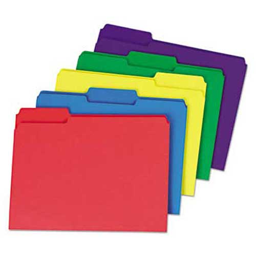 Universal One Heavyweight File Folders, 1/3 Cut One-Ply Top Tab, Letter ...