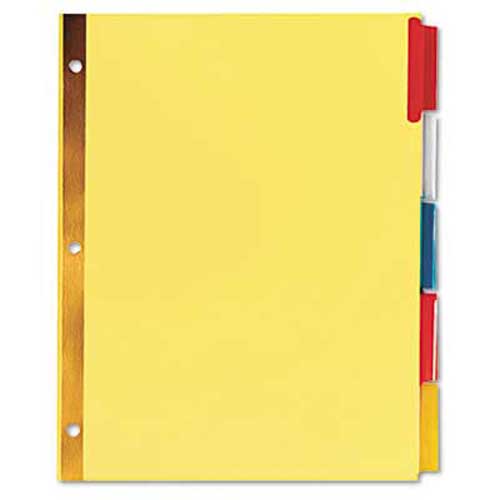 Universal One Extended Insert Indexes Assorted Color 5-Tab, Letter ...