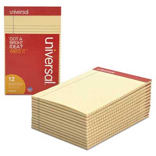 Universal Colored Perforated Note Pads, Narrow Rule, 5 x 8, Ivory, 50 ...