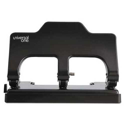 Universal One 30-Sheet Three-Hole Power Assist Punch, Black ...