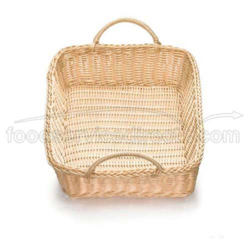 Tablecraft Handwoven Ridal Collectionl Rectangular Serving Basket - Black Color, 19 x 14 x 4 ...