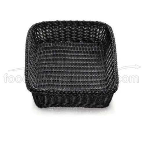 Tablecraft Handwoven Ridal Collectionl Rectangular Serving Basket - Black Color, 19 x 14 x 4 ...