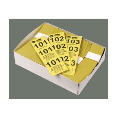 Winco Paper Coat Check Tag - 500 per box -- 20 boxes per case.
