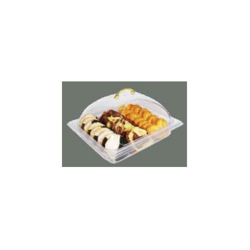 Winco Polycarbonate Half Size Dome Side Cut Cover Only , 13 1/2 x 11 inch.