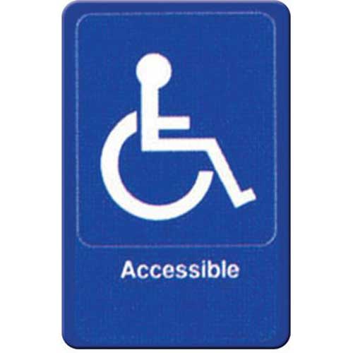 Winco Blue Accessible Information Sign, 6 x 9 inch -- 12 per case.