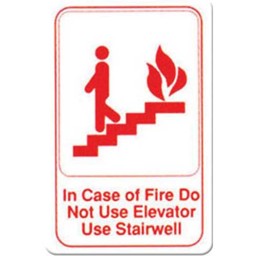 Winco White In Case of Fire Do Not Use Elevator Use Stairwell ...