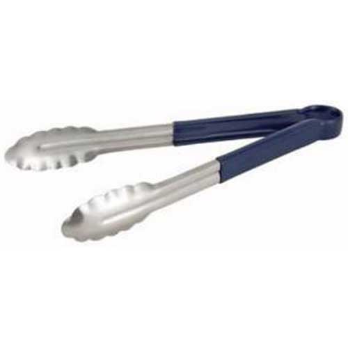 Winco Stainless Steel Heavy Duty Utility Tong with Blue Plastic Handle ...