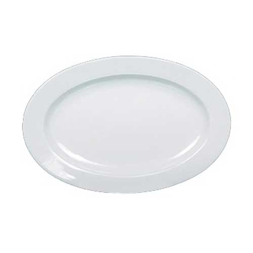 Yanco Abco Porcelain Oval Rolled Edge Super White Platter, 13 inch ...
