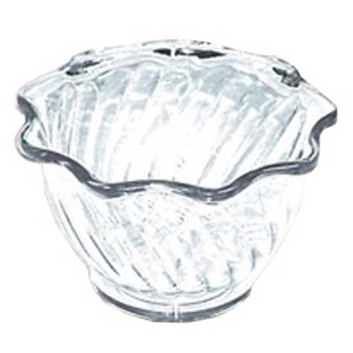 Yanco Plastic Flower Shaped Round Clear Dessert Dish -- 96 per case