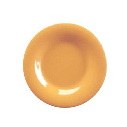 Yanco Milestone Melamine Yellow Round Wide Rim Plate, 7 1/2 inch ...