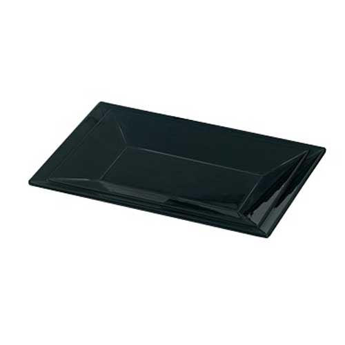Yanco Rome Melamine Rectangular Black Plate, 14 x 8 inch -- 12 per case ...