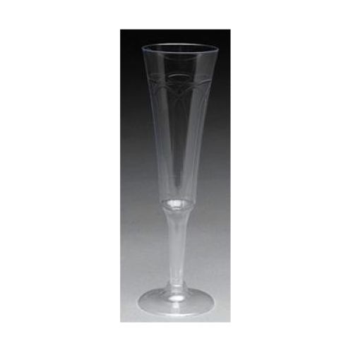 Royal Plasticware Elite Stemware Clear Fluted Long Champagne Glass, 6 ...