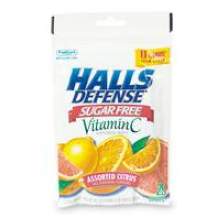 Halls Defense Sugar Free Assorted Citrus - 25 count bag, 48 per case ...