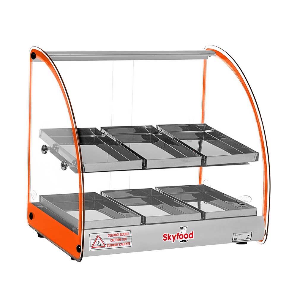 Skyfood Orange 120 Volt Food Warmer Display Case, 18 1/2 inch x 14 3/8 ...