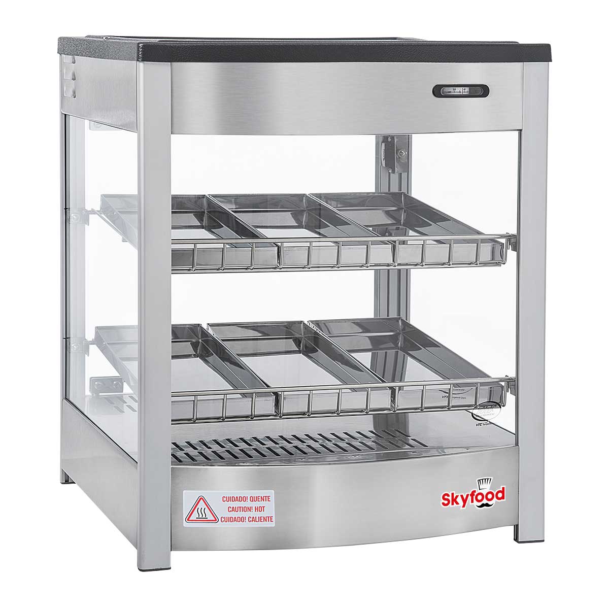 Skyfood Countertop Steam Line Food Warmer Display Case with Two Shelves ...