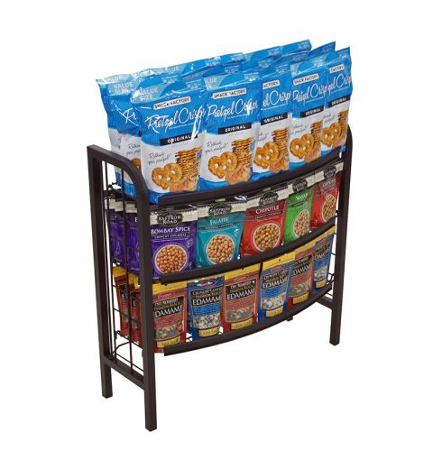 Mobile Merchandisers Matte Black 3-Shelf Radius Display | FoodServiceDirect