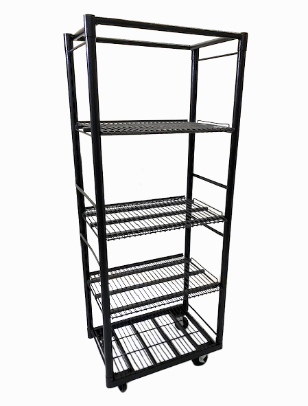 Mobile Merchandisers Silver Hammertone 4 Shelf Mobile Stocker ...