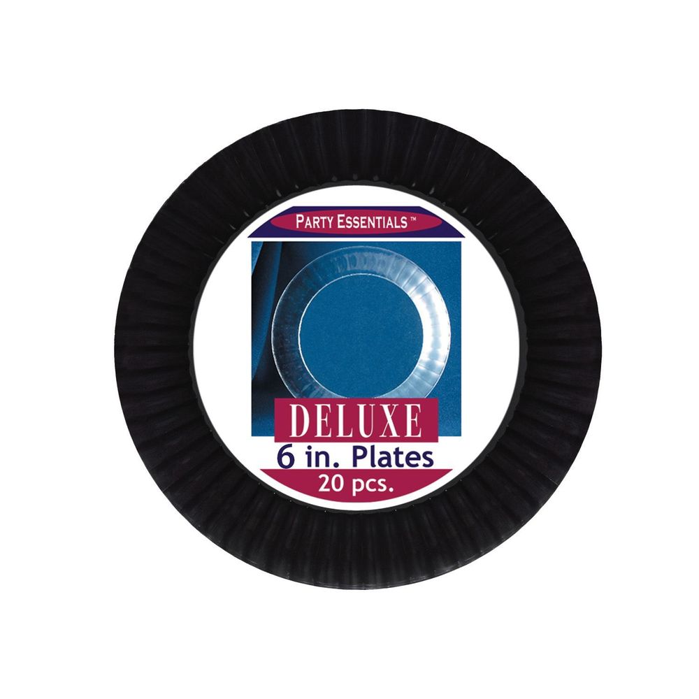 Northwest Enterprises Party Essentials Black Deluxe Dinner Plate, 6 ...