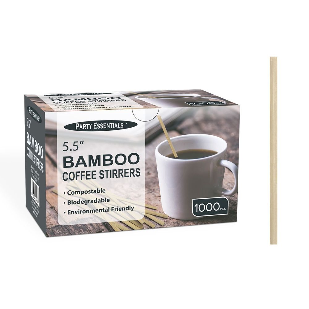 Northwest Enterprises Party Essentials Bamboo Coffee Stirrer, 5.5 inch ...