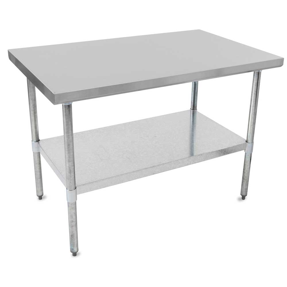 John Boos 18 Gauge Stainless Steel Economy Flat Top Work Table with ...