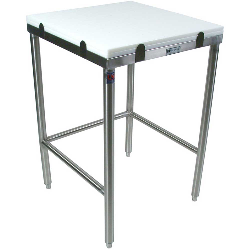 John Boos Polyethylene 1000 Top Stainless Steel Breaking Table, 60 x 30 ...