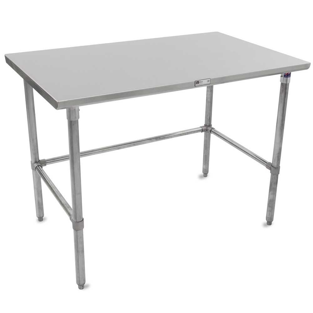 John Boos 16 Gauge Stainless Steel Flat Top Work Table with Galvanized ...