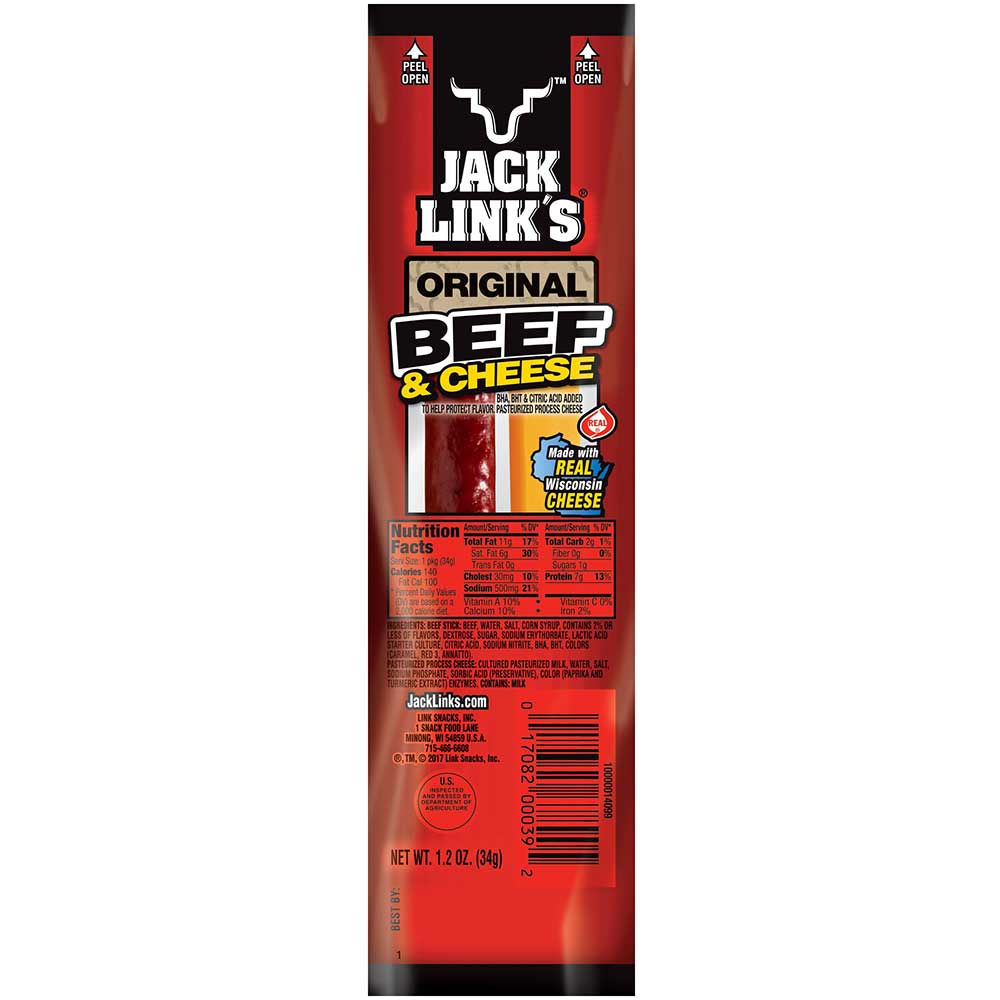 Jack Link's Original Beef and Cheese, 1.2 Ounce -- 48 per case
