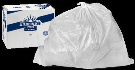 Performance Plus Clear 0.35 Mil High Density Interleaved Can Liner, 33 ...