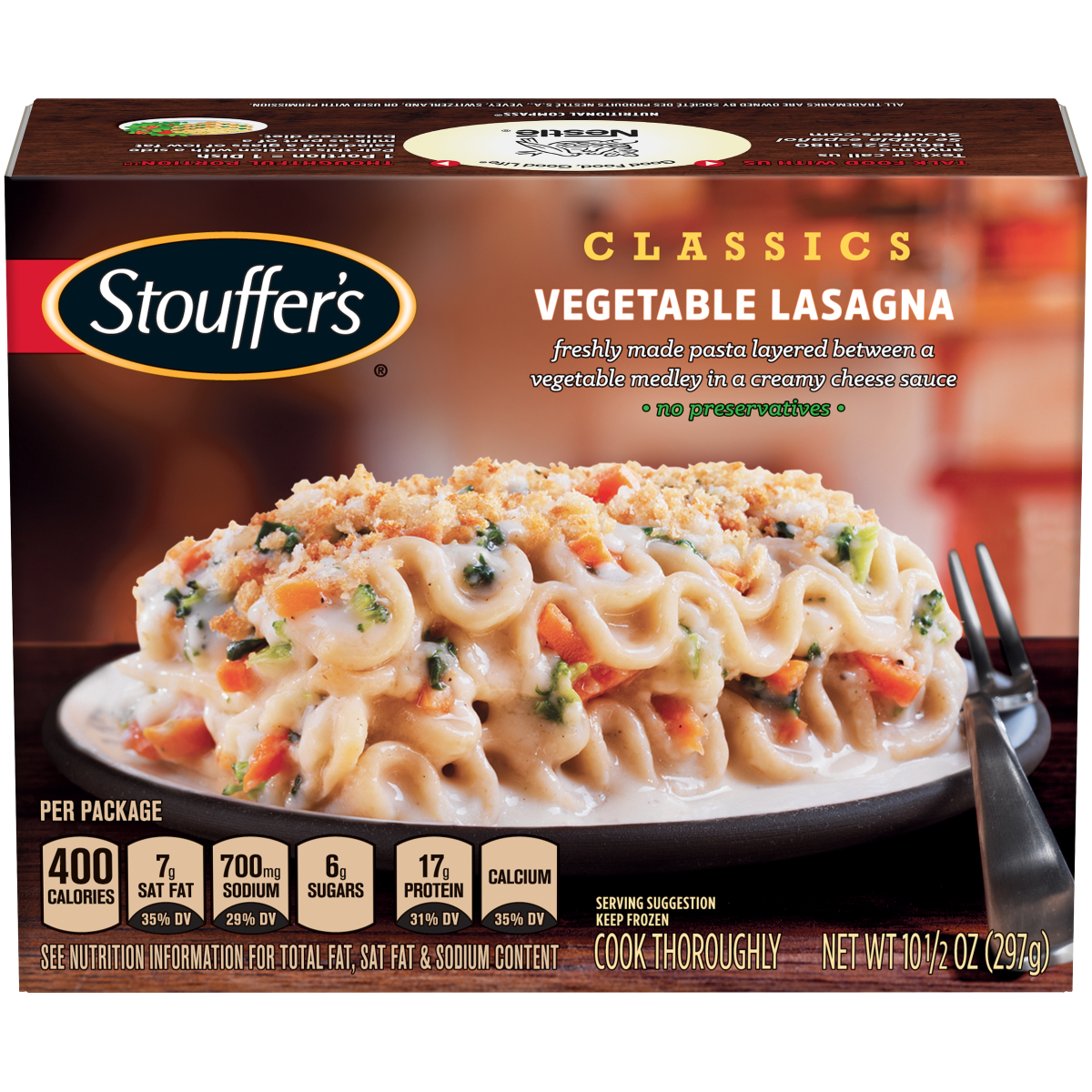 Nestle Stouffers Vegetable Lasagna Case | FoodServiceDirect