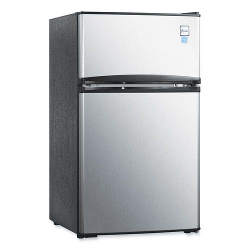 Avanti Black/Stainless Steel Counter-Height Two-Door Refrigerator ...