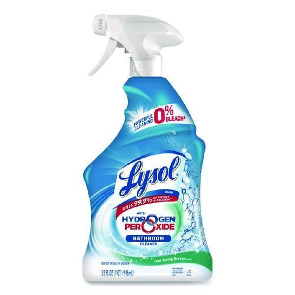 Lysol Cool Spring Breeze Bathroom Cleaner with Hydrogen Peroxide, 32 ...