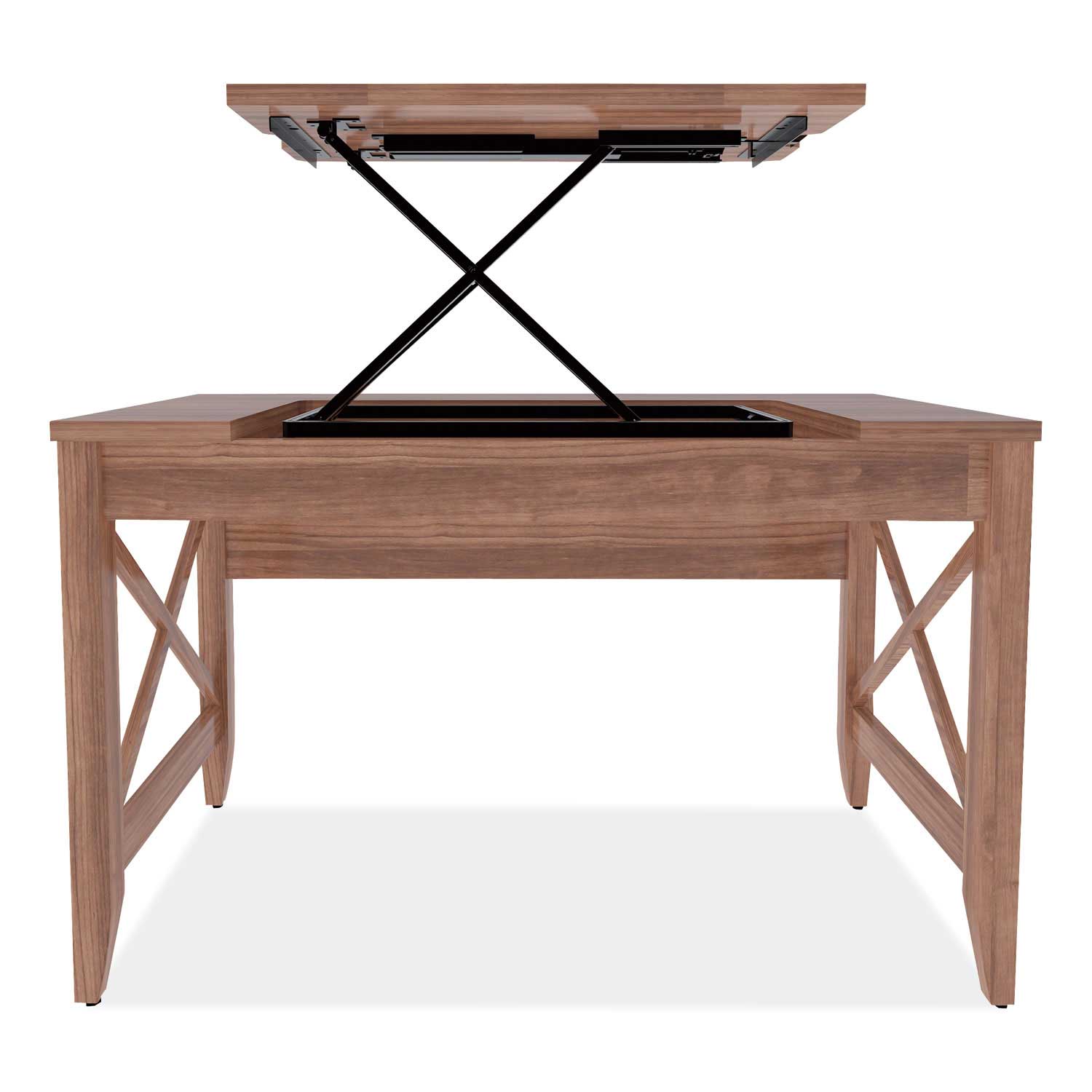 Alera Modern Walnut Sit-To-Stand Table Desk, 47.25 x 23.63 x 29.5 To 43 ...