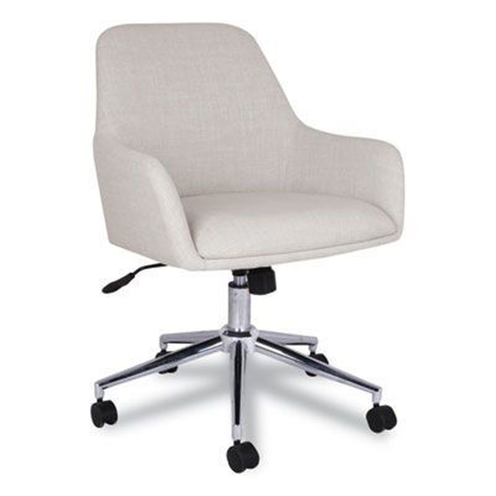 Workspace by Alera Cream Seat Cream Back Mid Century Task Chair, 18.9 ...