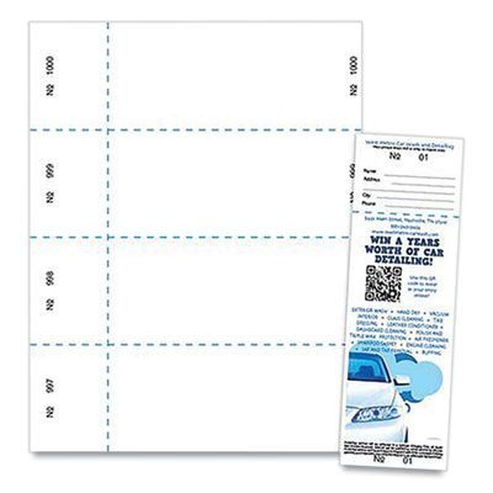 Blanks USA White Jumbo Micro-Perforated Event/Raffle Ticket, 8.5 x 11 ...