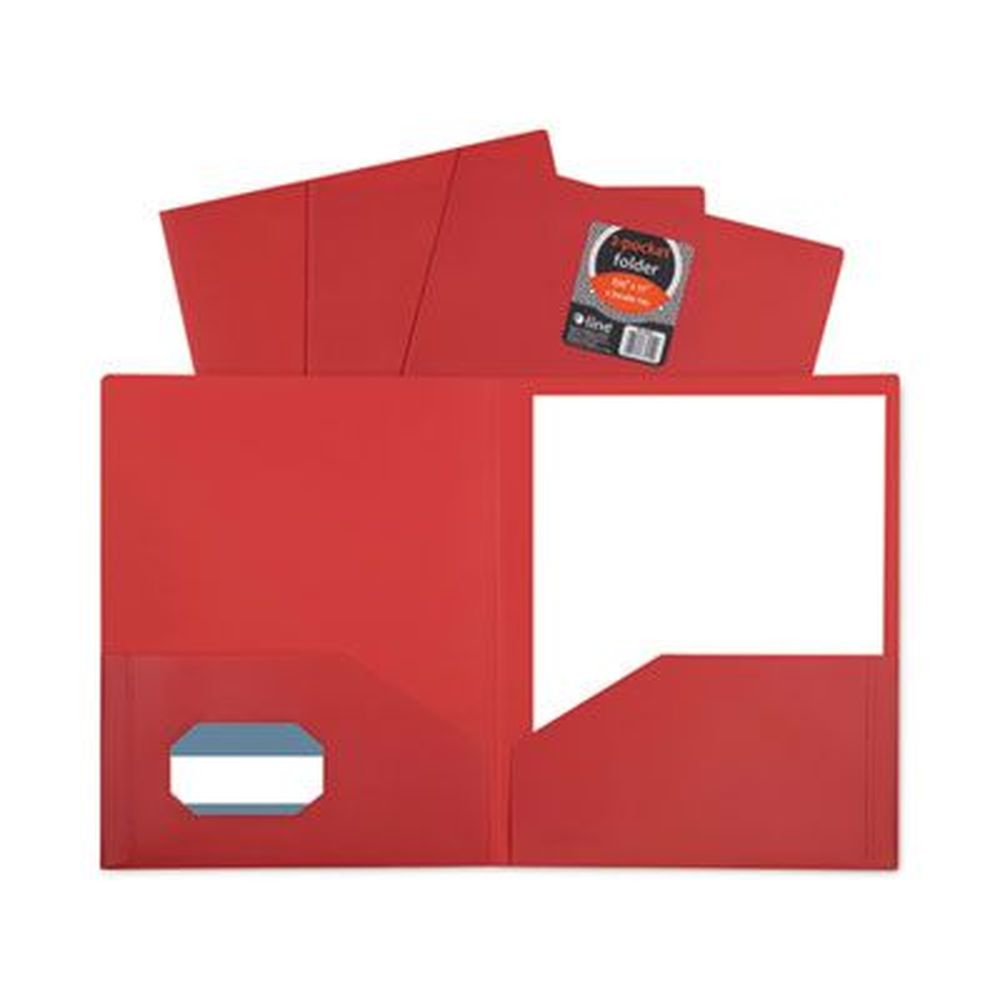 C-Line Red Two-Pocket Heavyweight Poly Portfolio Folder, 11 x 8.5 inch ...