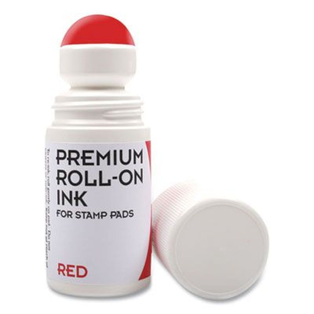 COSCO Red Premium Roll-On Ink for Stamp Pad, 2 Ounce ...