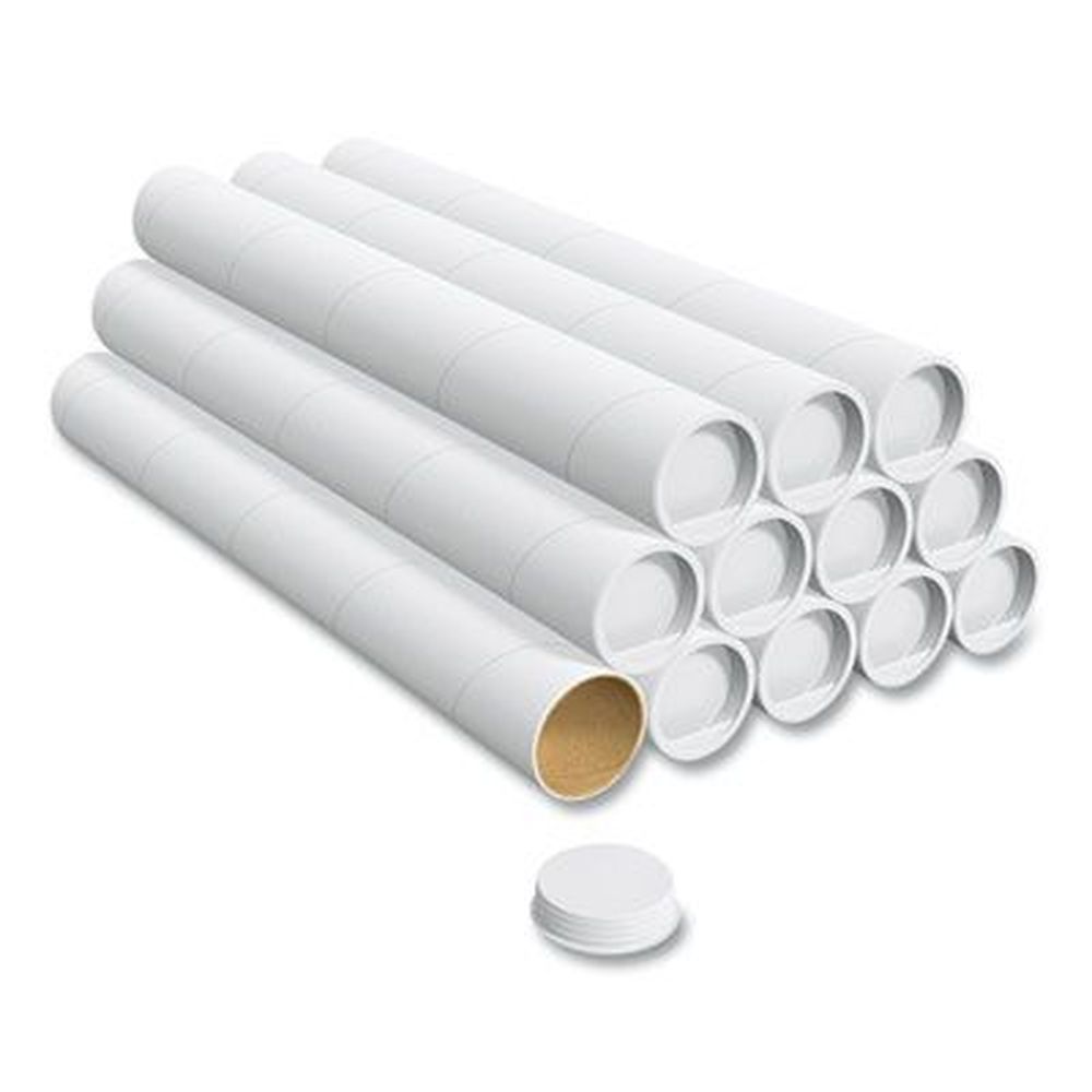 Coastwide Professional White Mailing Tube with Plugs, 24 inch Long ...