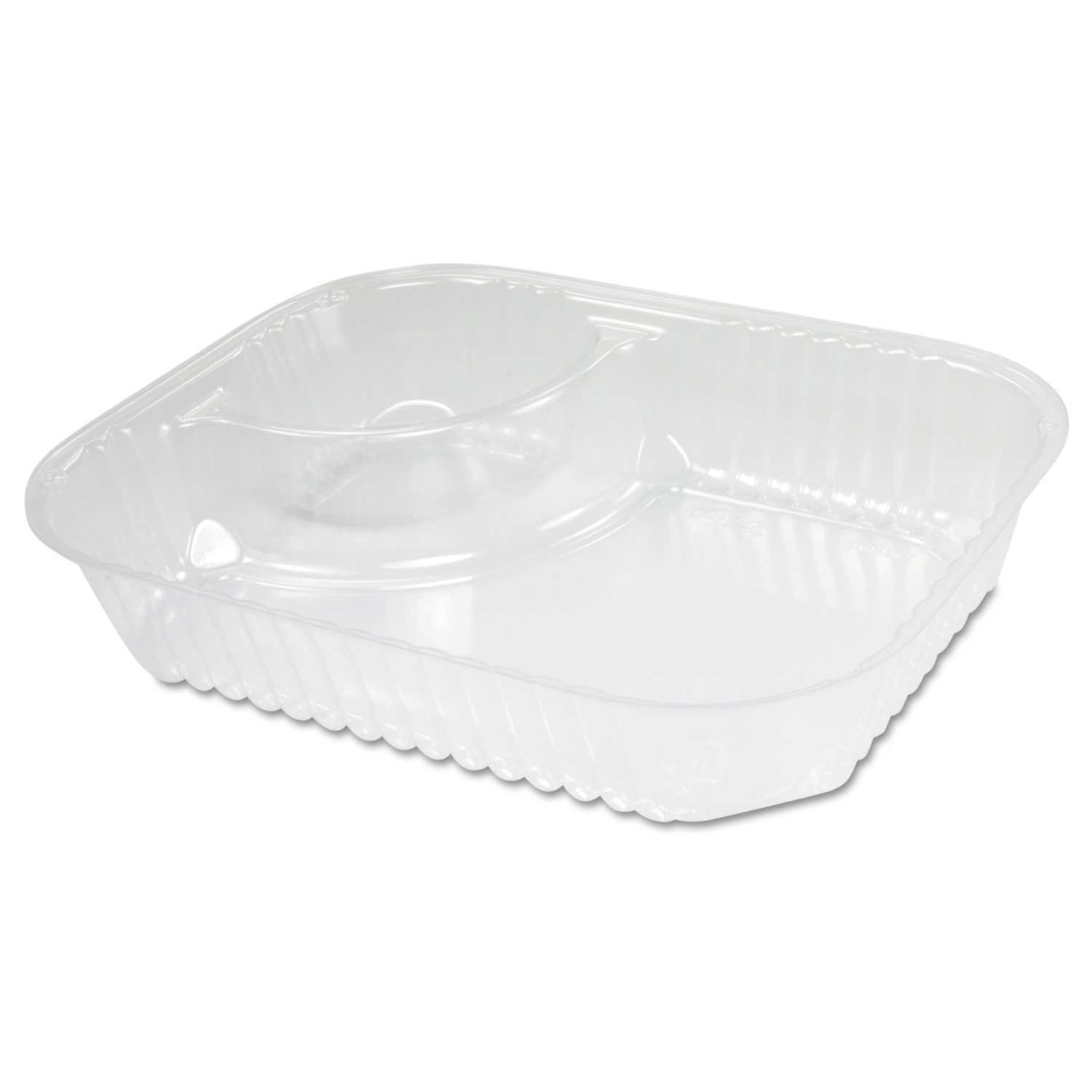 Dart ClearPac Oriented Polystyrene Clear 2 Compartment Large Nacho Tray ...