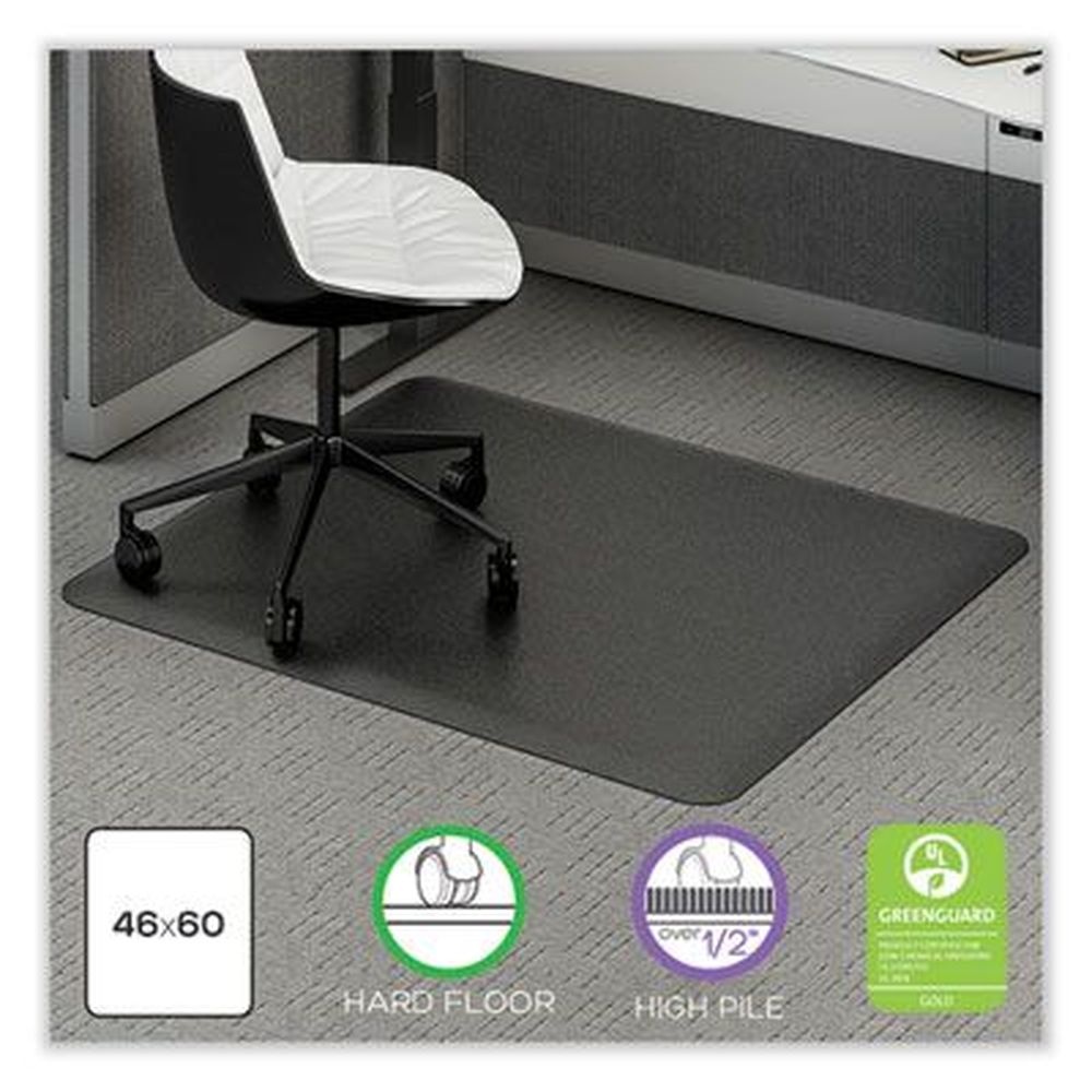 deflecto Black Ergonomic Sit Stand Chair Mat, 60 x 46 inch