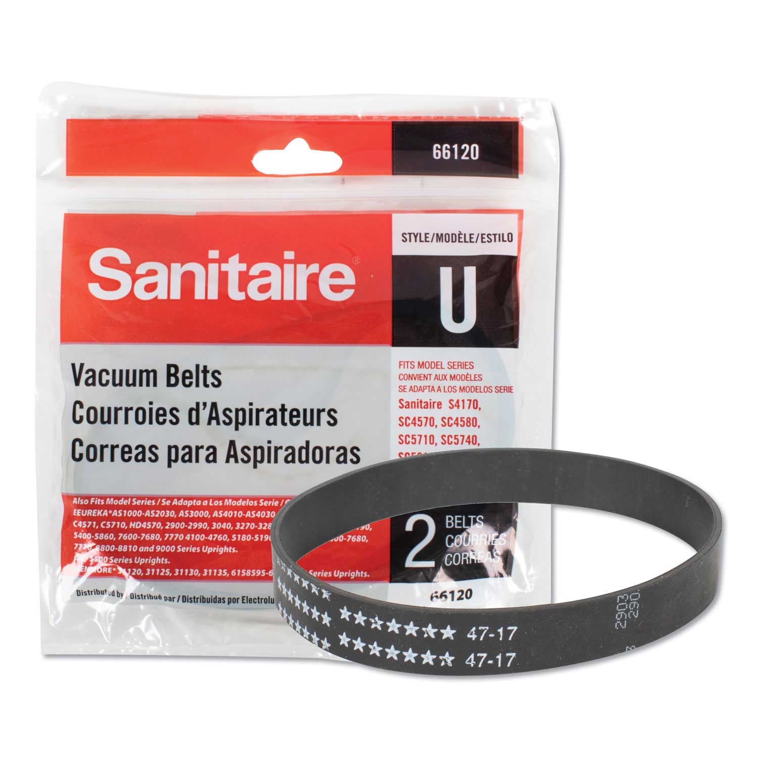 Sanitaire Style U Replacement Flat Belt for Upright Vacuum Cleaner -- 2 ...