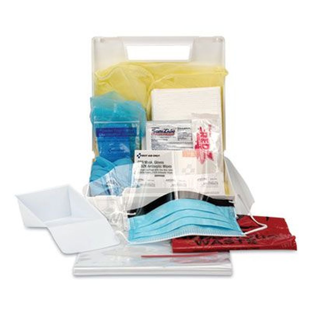First Aid Only Bloodborne Pathogen Spill Clean Up Kit with CPR Pack, 31 ...