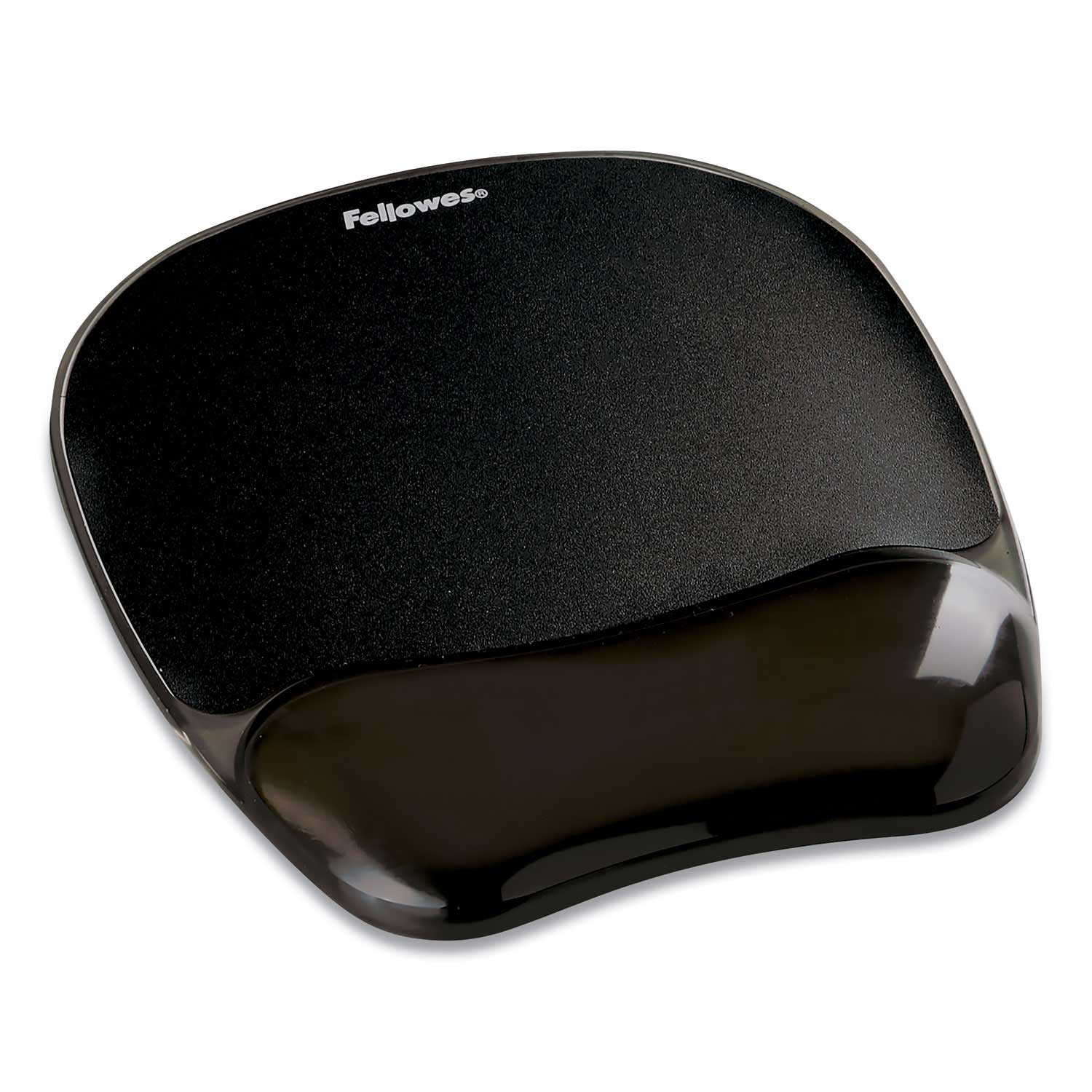 Fellowes Black Gel Crystals Mouse Pad with Wrist Rest, 7.87 x 9.18 inch