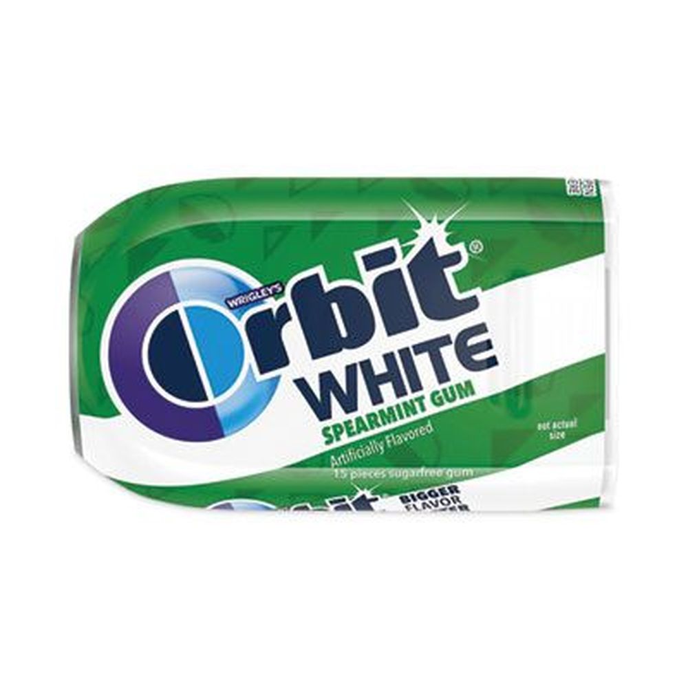 Orbit White Spearmint Sugar Free Gum, 15 pieces per pack -- 9 packs per box